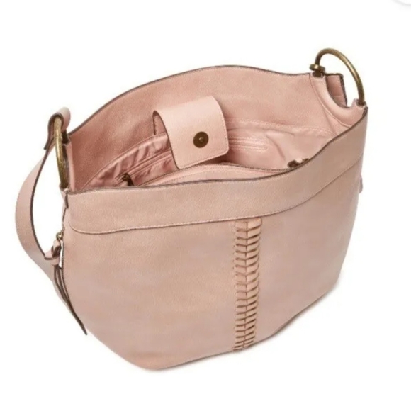 Time and Tru | Bags | Time And Tru Womens Piper Faux Leather Pink Hobo ...